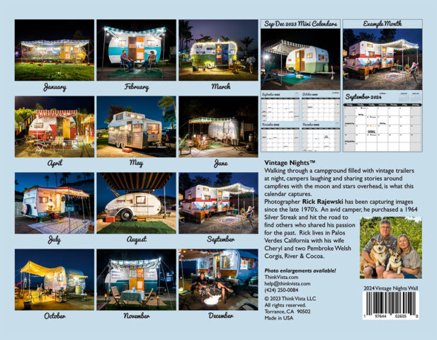 Vintage Nights 2024 Wall Calendar – Tin Can Tourists